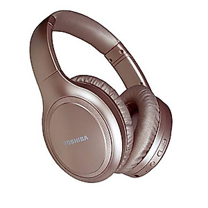 Toshiba Noise Cancelling Bluetooth Headphones | Wireless Over Ear Headphones | Bluetooth Headset with Microphone | 20 Hours of Talk & Music Time | 33 FT Operating Range | RZE-BT1200H(PN)