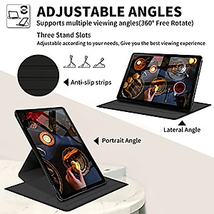 Case for Amazon Kindle Fire 7 Tablet (12th Generation 2022 Release) 360 Degree Rotating Swivel Stand PU Leather Cover with Auto Wake Sleep, Purple Owl