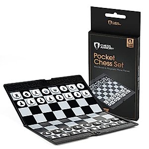 Chess Armory Pocket Chess Set - Portable Mini Chess Set for Adults and Youth - Mini Chess Board to Take Anywhere for an Unforgettable, Mind-Sharpening Chess Game