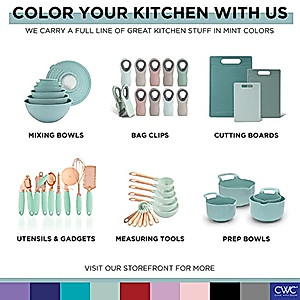 COOK WITH COLOR Silicone Oven Mitts- Heat Resistant Gloves with Soft Quilted Lining Set of 2 Oven Mitt Pot Holders for Cooking and BBQ (Mint)