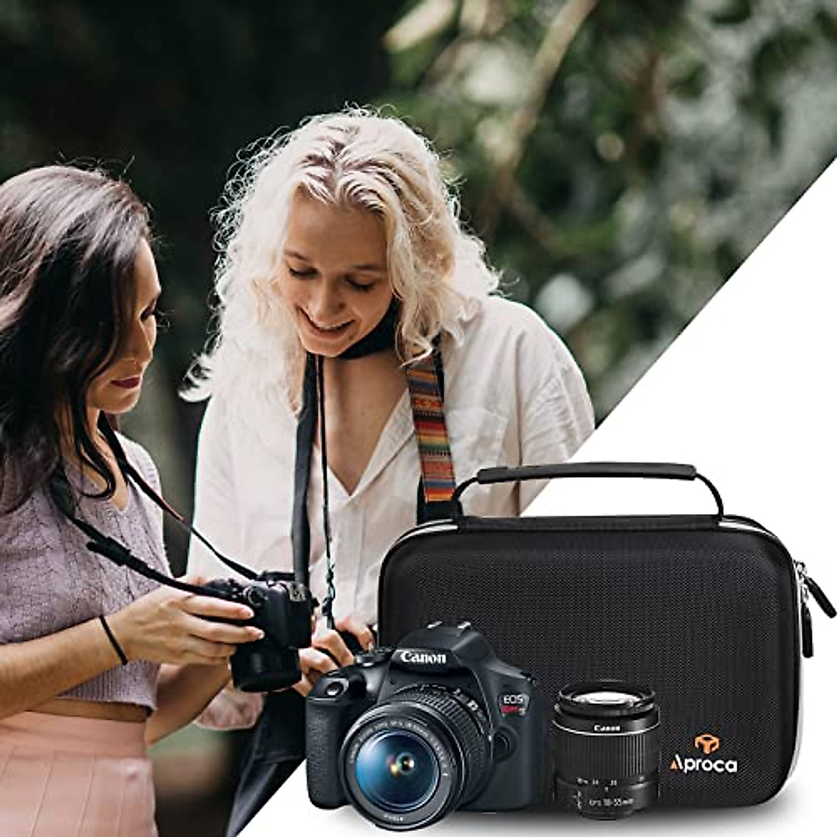 Aproca Hard Storage Travel Protective Case, for Canon EOS Rebel T7 DSLR Camera and Lens