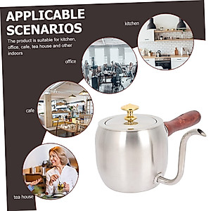 CONGARTENO Wooden Handle Coffee Pot Hand Drip Coffee Turkey Coffee Pot Coffee Pot Gas Tea Pitcher Stainless Tea Kettle Coffee Espresso Maker Coffee Makers Teapot Stainless Steel