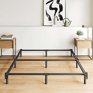 Bedsnus California King Size Bed Frame, 7 Inch Metal Basics Bed Frame,Low Profile Base for Box Spring, 9-Leg Support, Noise-Free, Easy Assembly, Black