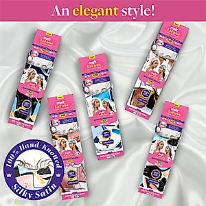 Janet Collection Melt LaFichu Edge Scarf with Baby Hair –Satin Head Wrap for Edge Style – Hand Knotted Scarf with Baby Hair (DAVINCI)