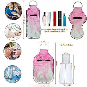 BATUMEYE Gift Set for Woman with Card Holder, Wristlet Lanyard,Pom Pom Ball,Travel Bottle Holder(pink)