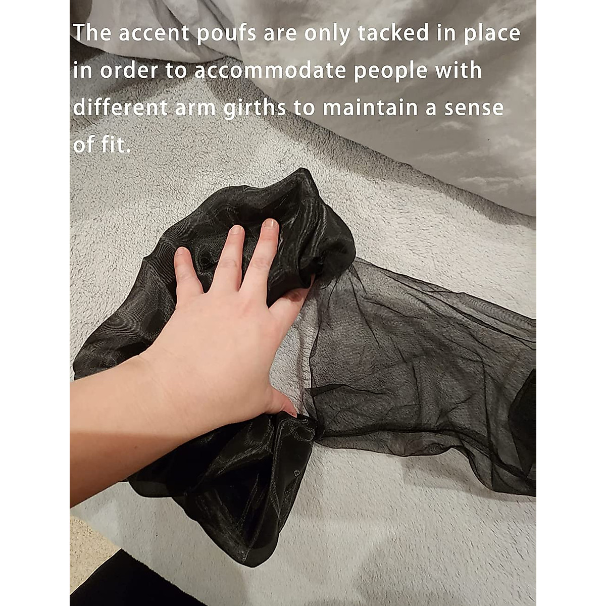 XXDingbs Super Puff Sheer Long Gloves Oversize Tulle Mesh Gloves for Cocktail Opera Party Gloves with Ruffle Long Sleeve Red