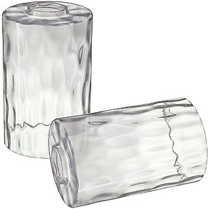 ANYONGLU 2 Pack Glass Lamp Shade Replacement Only, Cylinder Water Ropple 1-5/8 Inch Fitter, 4.3"D x 4.3"W x 6.7"H Lampshade Cover for Table Lamp, Ceiling Fixture Chandelier Pendant Light Wall Sconce