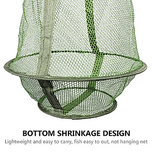 mouhike Collapsible Fish Basket Mesh Fish Trap Portable Fish Cage Foldable Fishing Keep Net for Keeping Fish Alive, Bait Storage Crayfish Crab Minnows Shrimps Lobsters