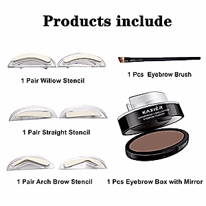 Moakxer Eyebrow Powder,Waterproof Eyebrow Stamp Powder Seal Perfect Nature Eye Brow Powder Tinting Coloring Kit Delicate Shape (301# Light Brown)