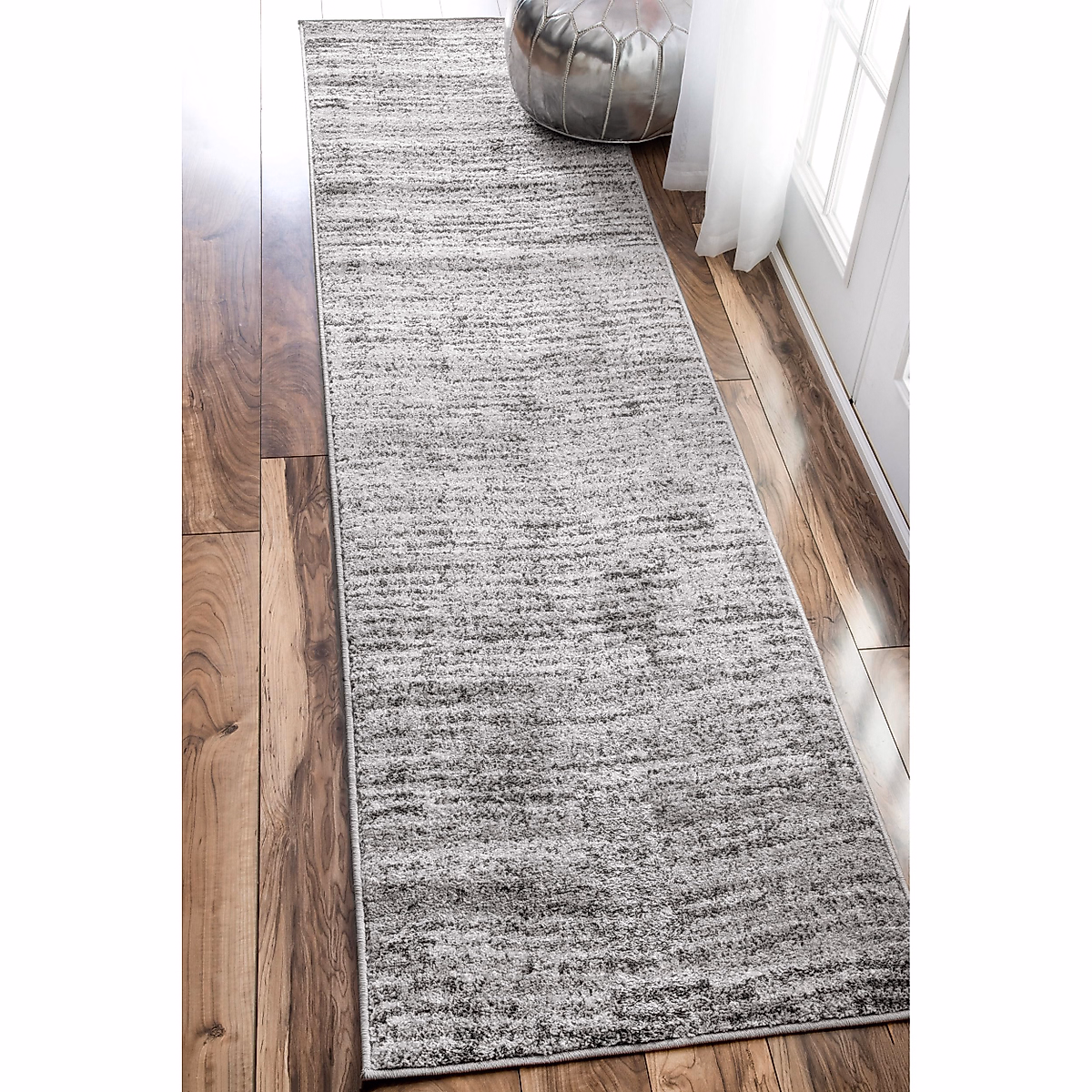 nuLOOM 2' x 12' Performance Indoor Area Rug, Non-Shed, Power Loomed High-Traffic Area Rug for Living Room, Bedroom, Home, Sherill Grey