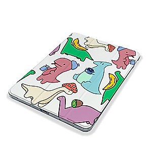 Cute Dino Kid Colorful case Compatible with iPad Mini Air Pro 7.9 8.3 9.7 10.2 10.9 11 12.9 inch Pattern Cover New 2022 2021 Trifold Stand 3 4 5 6 7 8 9 Generation 563 (12.9 Pro 3/4/5 gen)
