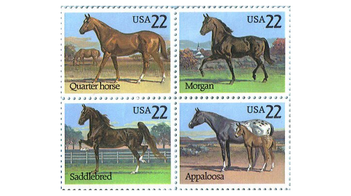 USPS Horse Breeds Stamp Sheet - Mint Condition