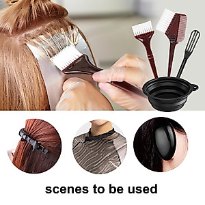 25 Pcs Hair Dye Kit, Hair Tinting Bowl Dye Brush Ear Cover Clips Gloves Storage Bag DIY Salon Disposable Hood and gloves, Home Use Hair Coloring Bleaching Hair Dryers Hair Dye Coloring Tools Set