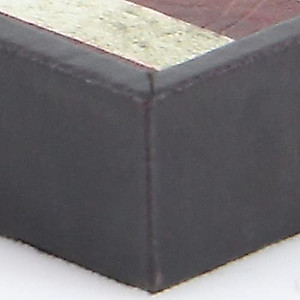 Deco 79 Wood Leather Trays, 21 by 19 by 17-Inch, Navy Blue, Set of 3