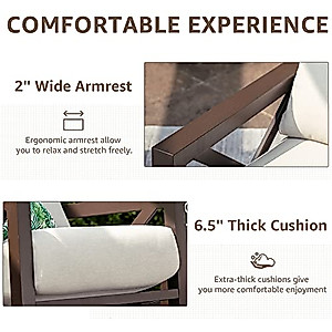 NATURAL EXPRESSIONS Outdoor Patio Rocking Chair, Metal Rocker Chair with 6.5'' Thick Olefin Cushions, Rocking Lawn Chair Rustproof Steel Frame for Outside, Indoor,Backyard,Porch,Poolside