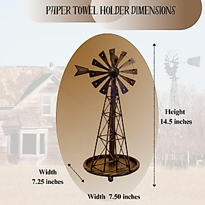 Windmill Metal Paper Towel Holder Rustic Country Farmhouse Style