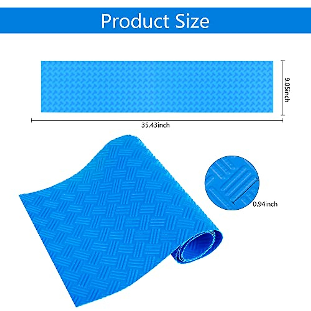 DECOHS Pool Ladder Mat- 9"x36" Non-Slip Pool Step Mat-Protective Swimming Pool Ladder Mat for Above Ground Pools Steps Stairs Ladders (Stripe-1PC)