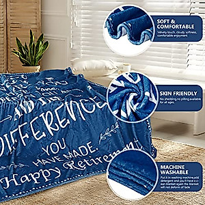 2 Pieces Happy Retirement Gifts for Women Men Retired Gifts for Coworker Mom Teacher Doctors, Soft Throw Blankets Flannel Blanket for Bedding Sofa