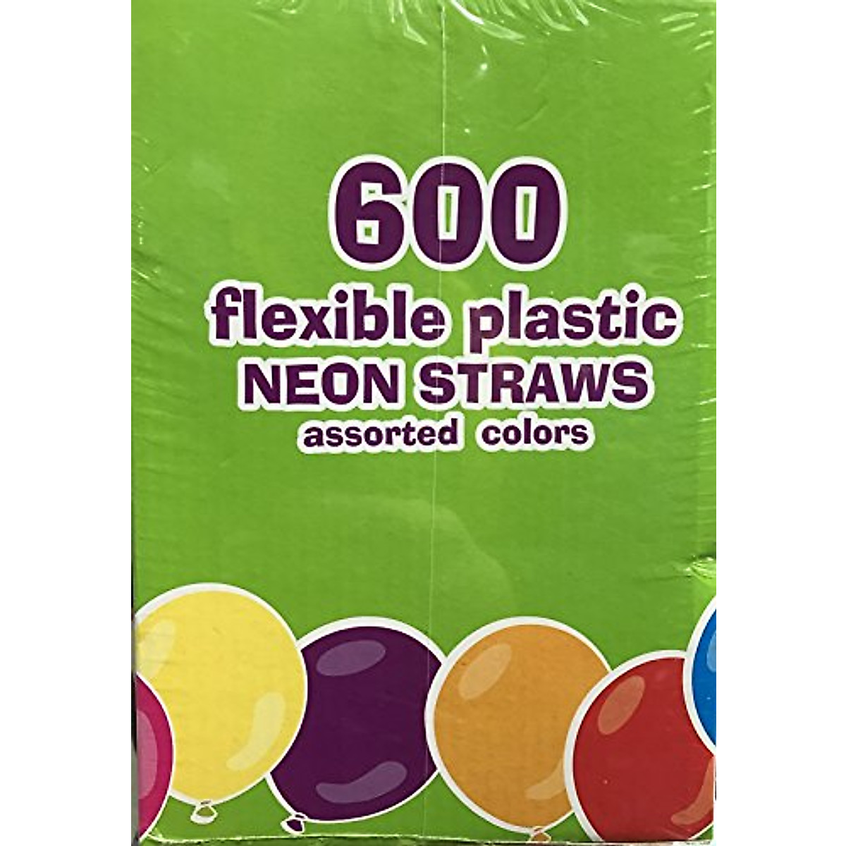 Neeto Plastic Neon Color Straws 7.75" 600 Count