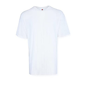 Hanes Men's Tagless ComfortSoft Crew Undershirt, White, Large/Tall (Pack of 5)