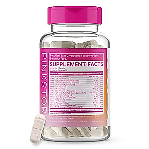 Pink Stork Total Prenatal Vitamin with DHA & Folate: Doctor-Formulated Prenatal Vitamins, Multivitamin with Iron, Vitamin B6 & B12, Vitamin D, Pregnancy Must Haves, Women-Owned, 60 Vegetarian Caps