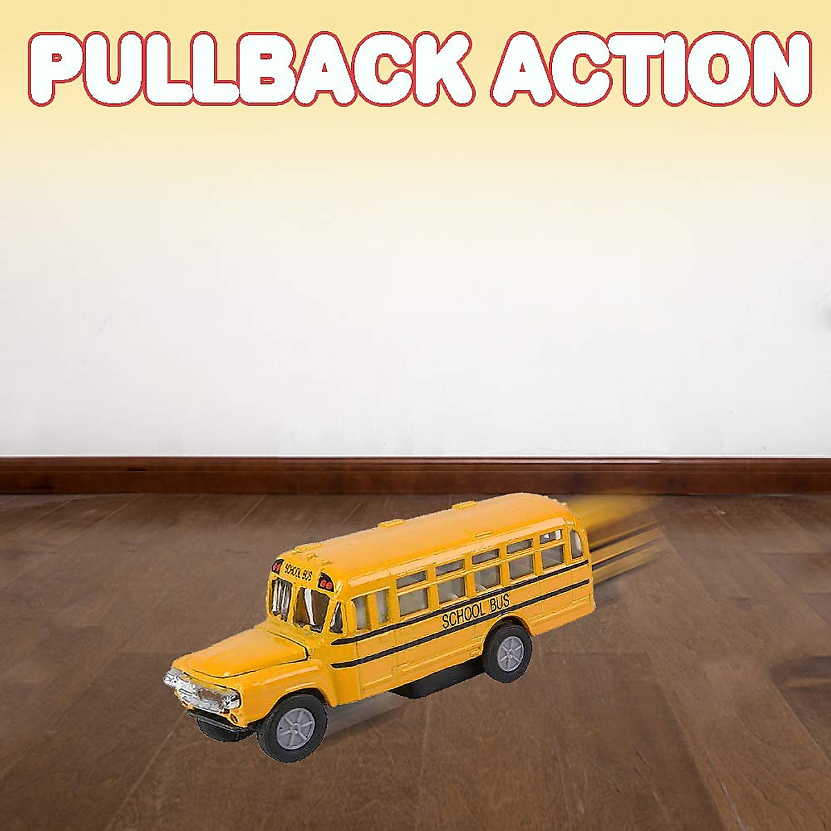 ArtCreativity Diecast Yellow School Bus for Kids, 4.75 Inch Classic School Bus Toy with Pullback Mechanism, Durable Diecast Metal, Party Favors, Best Birthday Gift for Boys and Girls