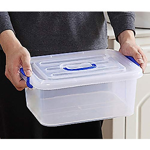 9 Quart Clear Storage Latch Bins with Lids/Handle, Plastic Clear Stackable Box, 9-Liter (2 Pack)