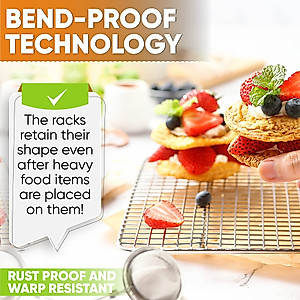 Oven Safe, Heavy Duty Stainless Steel Baking Rack & Cooling Rack, 10 x 15 inches Fits Jelly Roll Pan