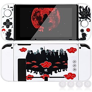 Dockable Protective Case Compatible with Switch, Hard Shell Case Cover for Switch and Joy-Con Controllers with 4 Thumb Grips (Cartoon)