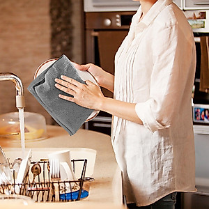 Utopia Towels Bundle of 24 Kitchen Dish Towels & Bar Mops - 12 Pack Tea Towels - 12 Pack Bar Towels - 100% Ring Spun Cotton - Soft, Absorbent & Multipurpose (Grey)