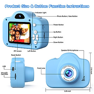 Fonee Kids Camera for Boys & Girls, Camera for Kids 3 4 5 6 7 8 9 10 Years Old, Toddler Camera with 32GB SD Card, 20MP HD Kids Selfie Digital Camera for Christmas Birthday Gifts for Kids Age 3-10