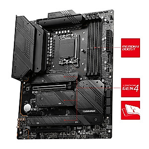 MSI MAG Z790 Tomahawk WiFi Motherboard ATX - Supports Intel Core 12/13th Gen Processors, LGA 1700, DDR5 Boost (7200+MHz/OC), 1 x PCIe 5.0 x16, 1 x PCIe 4.0 x16, 5 x M.2 Gen4, 2.5Gbps LAN, Wi-Fi 6E