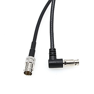 HangTon Micro BNC to Female BNC SDI Cable for Blackmagic Video Assist 4K 5" Monitor, Micro Studio Camera 4K G2, Right Angle High Density 6G-SDI 60cm