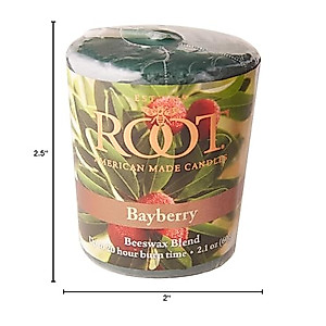 Root Candles 20-Hour Scented Beeswax Blend Votive Candles, 18-Count, Bayberry