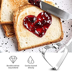 5 Pieces Heart Shape Cookie Cutter Set Valentine Cookie Cutter Stainless Steel Heart Cutter Valentine's Day Present for Sandwiches, Cookie, Biscuit