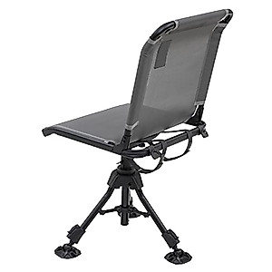 Browning Huntsman Hunting Chair - Durable TechMesh Material Over Steel Frame, with 360-degree Swivel, Adjustable Height, and Independent Leg Adjustment, Black