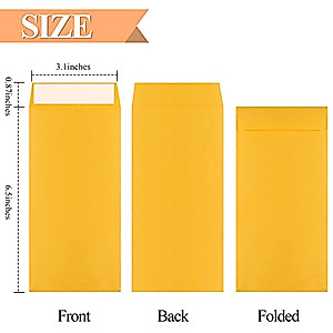 Cash Envelopes 120 Pack 3.2x6.6inch, Money Envelopes for Cash, Brown Kraft Paper Money Saving Envelopes, Key Envelopes for Coins, Checks, Gift Cards & Tickets