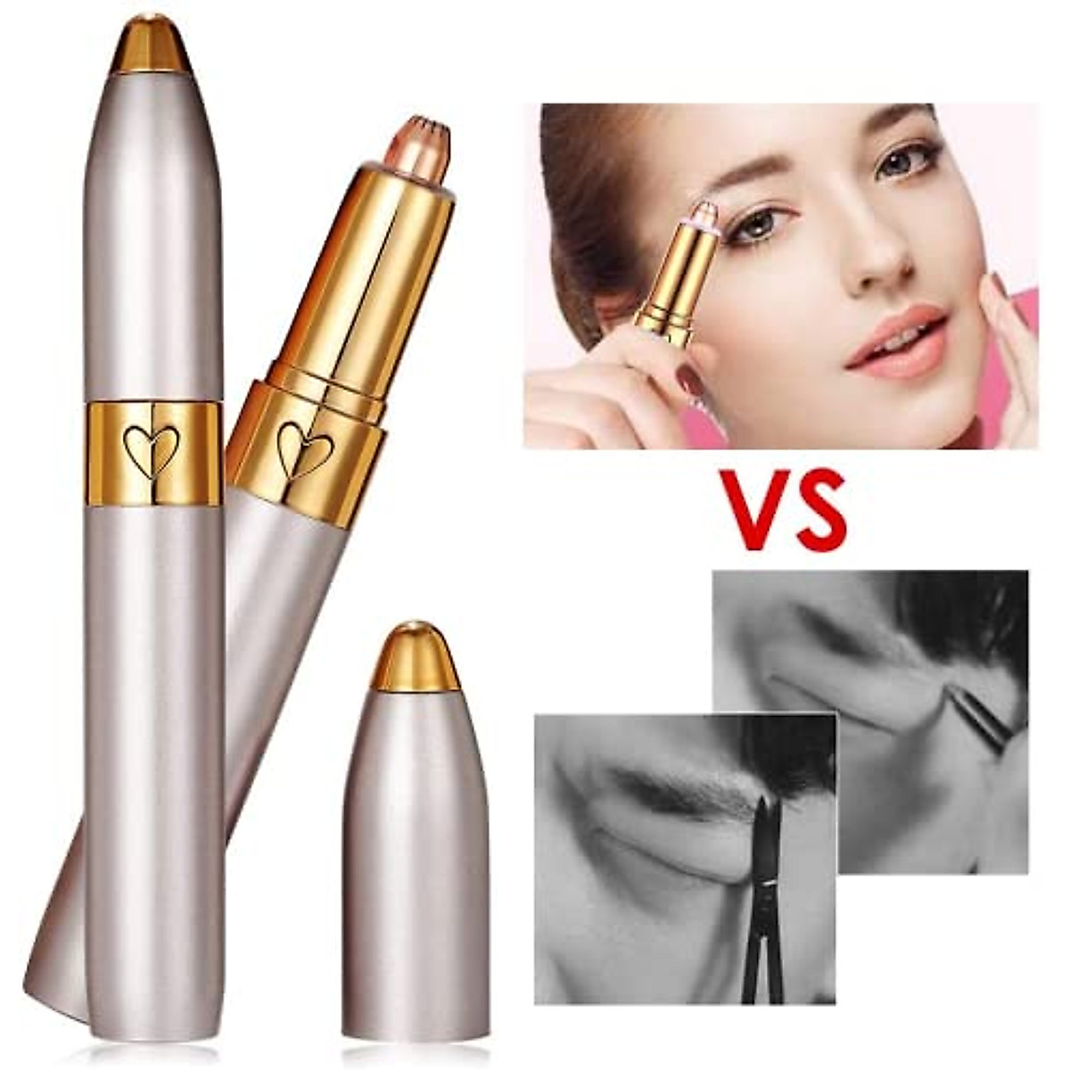 Goheekgo Electric Eyebrow Trimmer for Women, Precision Hair Removal Tool, Safe and Instant Painless Shaver, Portable and Stylish