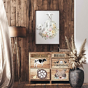 4 Sheet Morning Farmhouse Rub on Transfers, Farmhouse Fresh Craft Transfers for Furniture Farmhouse Theme Style Rub on Transfers for Decorate Doors Wall Window Mirrors Calendars Vases