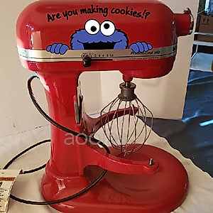 Decoration Beautiful Cookie Monster are You Making Cookies? Vinyl Sticker for for Kitchenaid Mixer Decor Funny Peekaboo Monster Decals