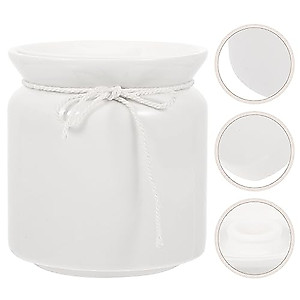 BESTonZON Ceramic Canister Ceramic Food Storage Jar Seasoning Pot Salt Pepper Jar Seal Lid Cute Candy Cookie Kitchen Canister Grease Container Sugar Bowl 500ml Ceramic Sugar Jar