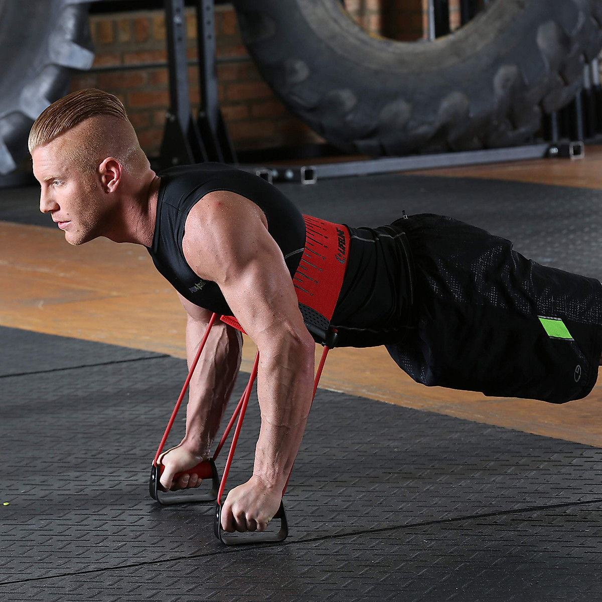 Lifeline Fitness Power Pushup - Pushup Training Equipment with up to 90lbs of resistance For Home Gym - Durable, High Quality Resistance Trainer - Upper Body Exercise Equipment,Red