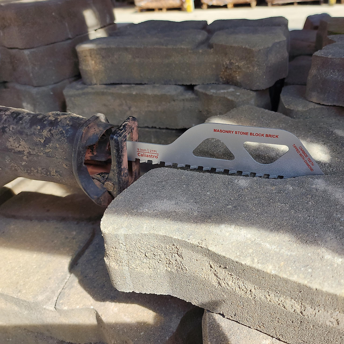 9-Inch Brick, Masonry, Aerated Concrete, Engineered Stone Cutting Reciprocating Saw Blade - Caliastro 2-Pack