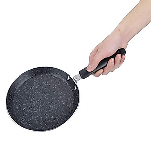 Beufee Frying Pans, Non Stick Mini Induction Pan for Crepes and Pancakes Crepe Pan Fry Pan Egg Pan Omelet Pans for Home Restaurant Kitchen(M)