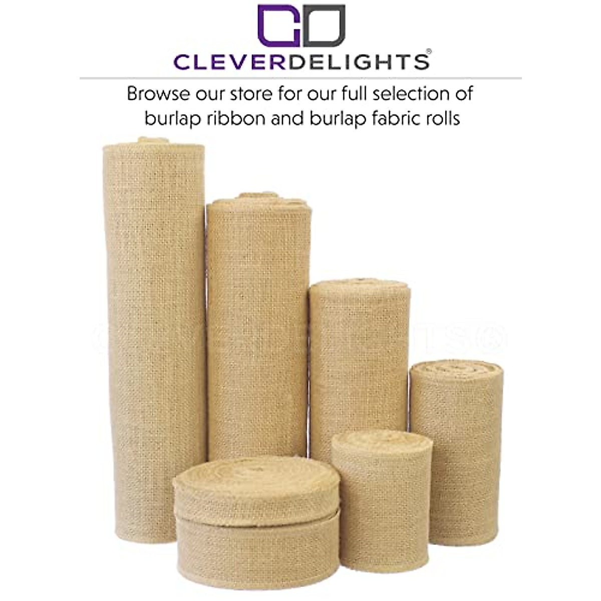 CleverDelights 6" Premium Burlap Roll - 10 Yards - No-Fray Finished Edges - Natural Jute Burlap Fabric