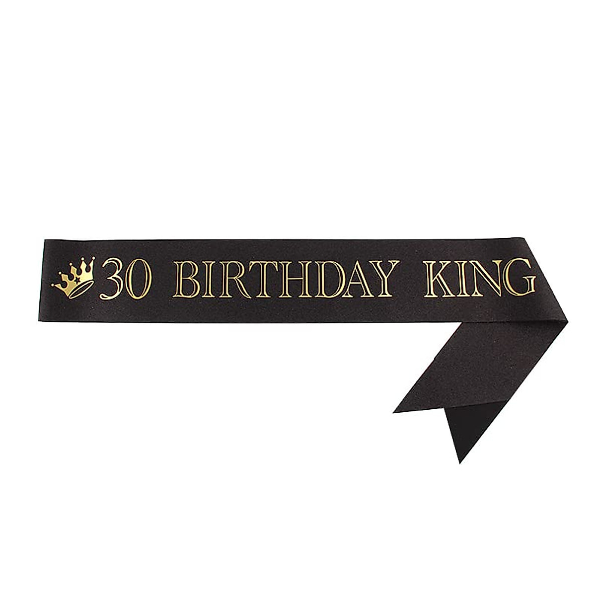 BRT Bearingshui 30th Birthday Sash and Tiara for Men, 30 Gold Birthday Crown 30 Birthday King Sash for Men, 30th Birthday Gifts for Happy 30th Birthday Party Supplies