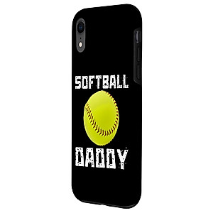 iPhone XR Softball Daddy For Men Family Matching Yellow Softball Daddy Case