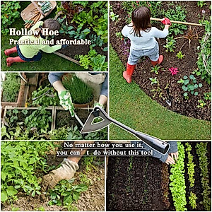 Garden Hoe Edger Weeder Hollow Hoe 2Pcs Gardening Tool All-Steel Hardened Hollow Hoes Weeding Portable Household Vegetable Garden Shovel, Soil loosening Planting Tool can be Used for Extended use