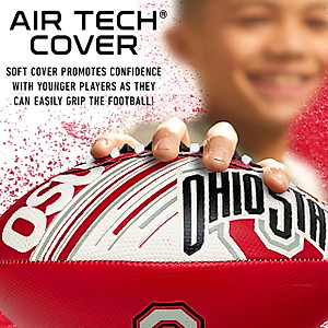 Franklin Sports Ohio State Foam Football - Youth Mini Football for Kids - 8.5" Junior Soft Foam Ball - SPACELACE Easy Grip Cover - Perfect Toy for Kids