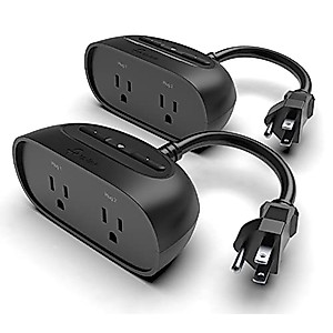 Kasa Outdoor Smart Plug 2 Pack, Smart Home Wi-Fi Outlet with 2 Sockets, IP64 Weather Resistance, Works with Alexa, Google Home & IFTTT, No Hub Required, ETL Certified(KP400P2)